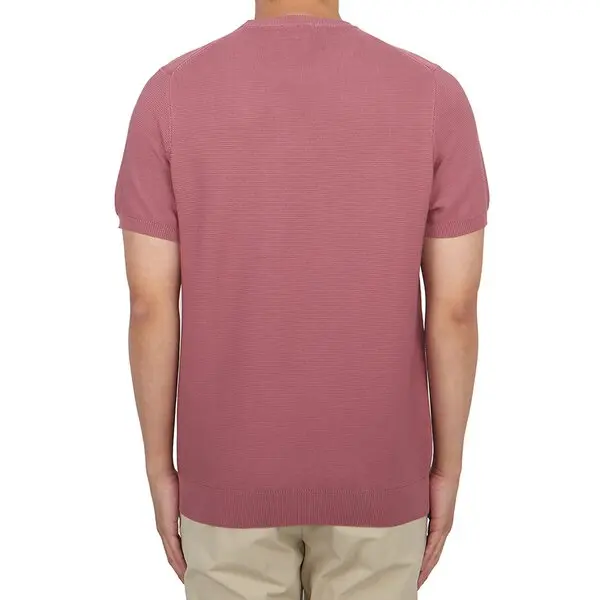 DRUMOHR Ribbed Knit Short Sleeve Sweater - Pink