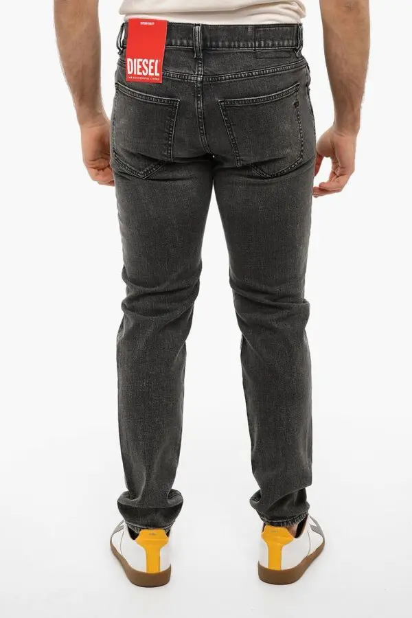 DIESEL® 2019 Slim-cut Distressed Denim Jeans - Black