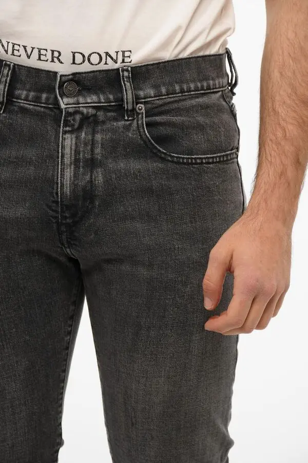 DIESEL® 2019 Slim-cut Distressed Denim Jeans - Black