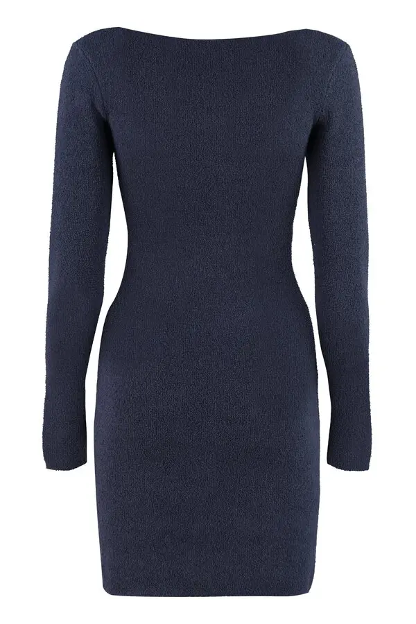 Nanushka Leah Square Neck Knitted Dress - Black