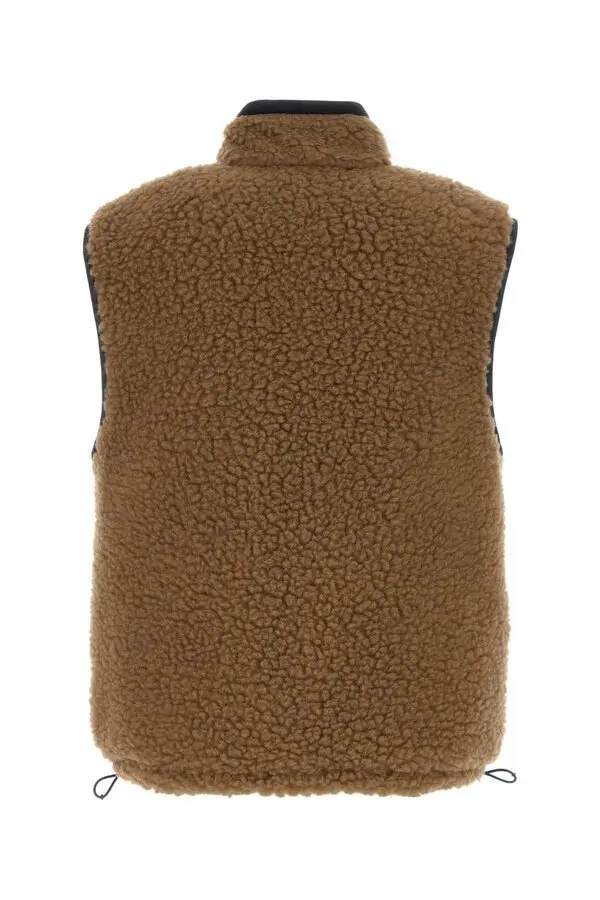 Miu Miu Fleece Gilet - Camel/royal Blue