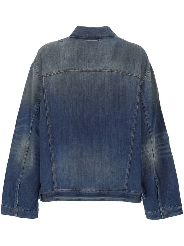 Acne Studios Distressed Denim Trucker Jacket - Medium Blue
