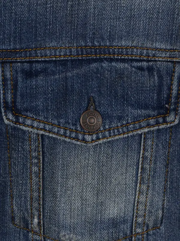 Acne Studios Distressed Denim Trucker Jacket - Medium Blue