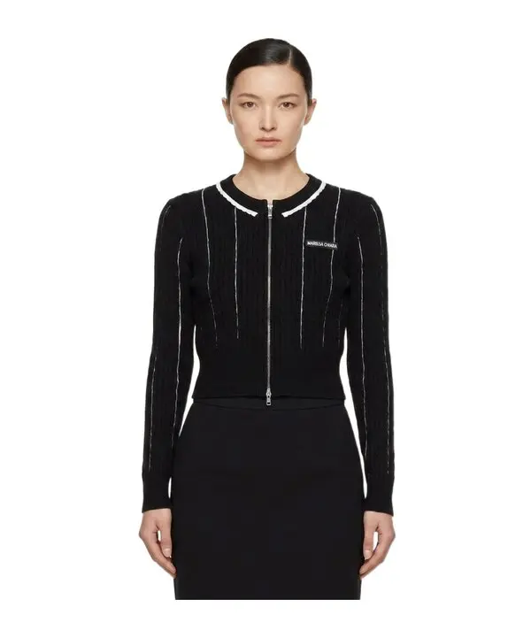Marissa Chiara Long Sleeve Knitted Cardigan With Zip Closure