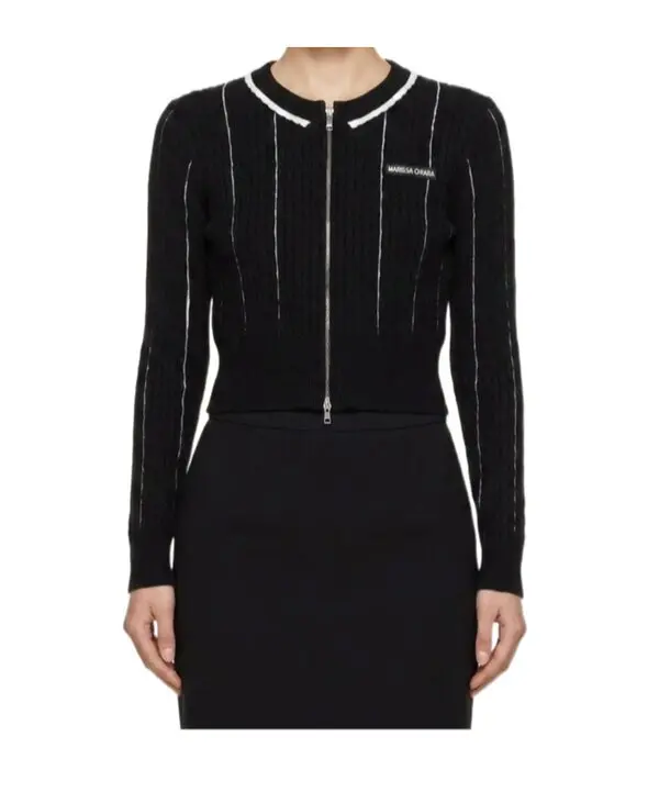 Marissa Chiara Long Sleeve Knitted Cardigan With Zip Closure