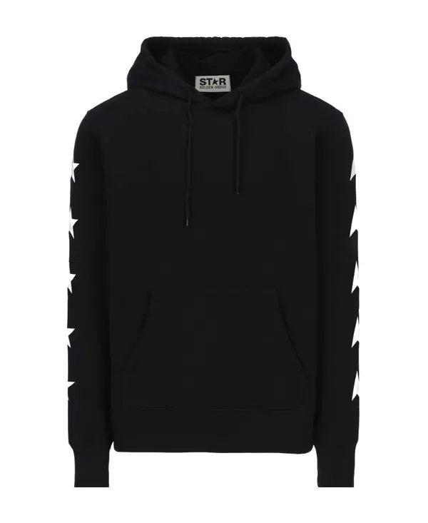 GOLDEN GOOSE Star Printed Drawstring Hoodie - Black