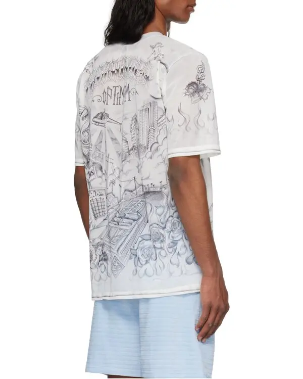 Casablanca Tattoo Print Mesh T-shirt