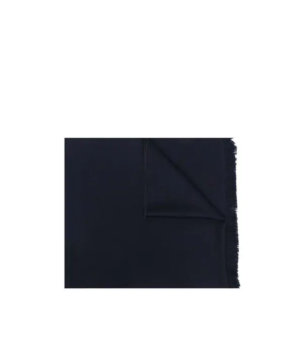 Emporio Armani Logo Jacquard Frayed Edge Scarf - Black