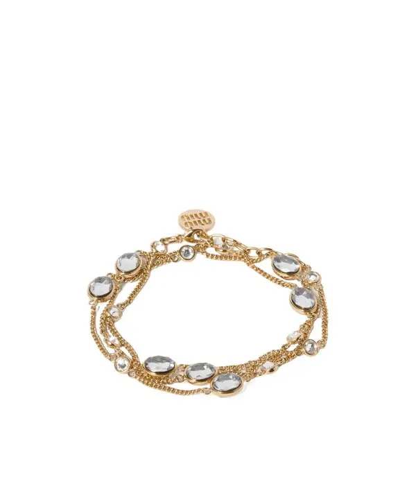Miu Miu Crystal Bracelet - Golden