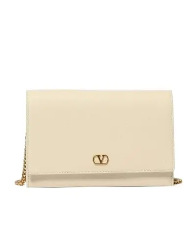 Valentino Garavani Vlogo Signature Foldover Top Shoulder Bag - Light Ivory