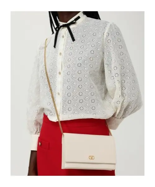 Valentino Garavani Vlogo Signature Foldover Top Shoulder Bag - Light Ivory