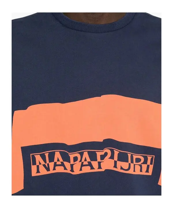 NAPAPIJRI Logo Striped Crew Neck Sweatshirt