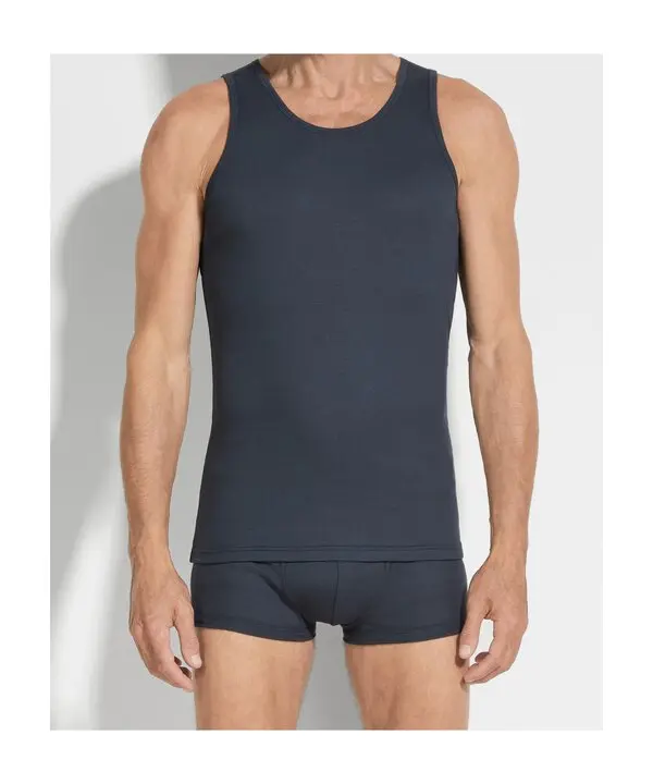 Zegna Cotton Blend Tank Top - Blue