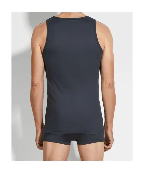 Zegna Cotton Blend Tank Top - Blue