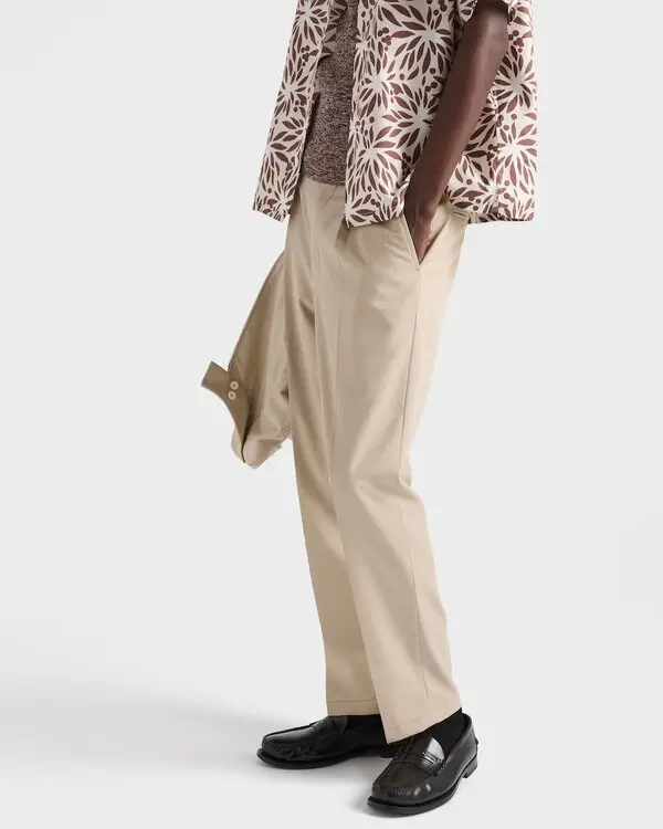 Prada Pleated Tailored Trousers - Sand-colored
