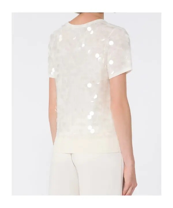 Max Mara Sequin Embellished Jumper - Ivory