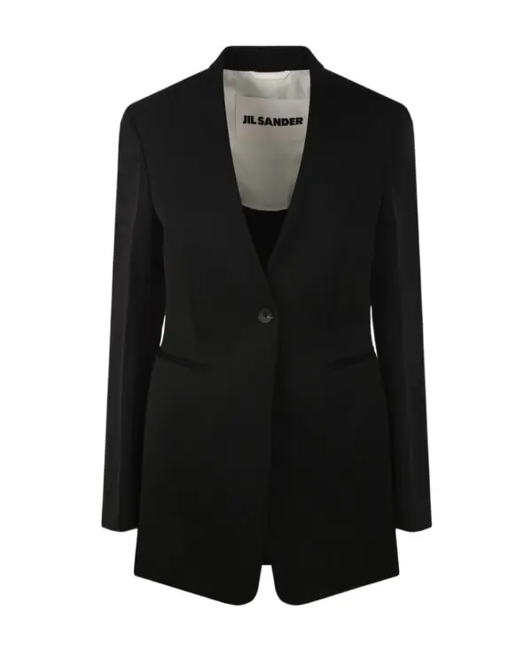 JIL SANDER Single-breasted Tailored Jacket - Black