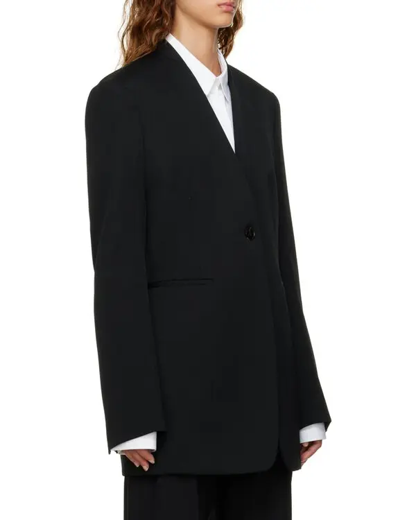 JIL SANDER Single-breasted Tailored Jacket - Black