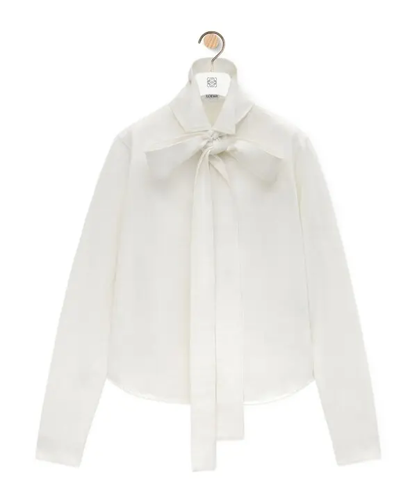Loewe Bow Detailed Denim Shirt - White
