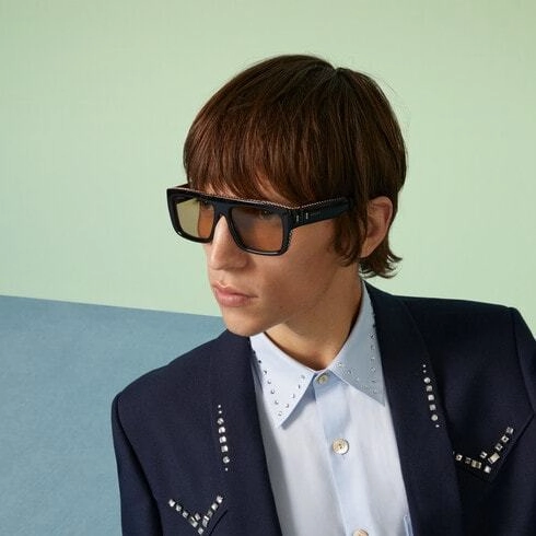 Gucci Embellished Square Frame Sunglasses
