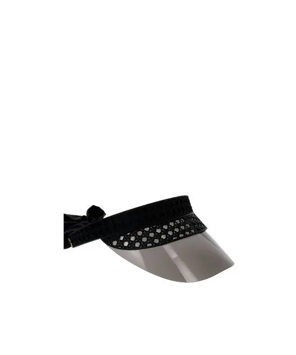 Dior Bow Detailed Visor - Black