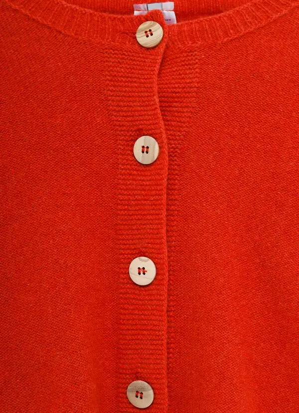 BASERANGE Long-sleeved Cardigan With Button Closure - Red