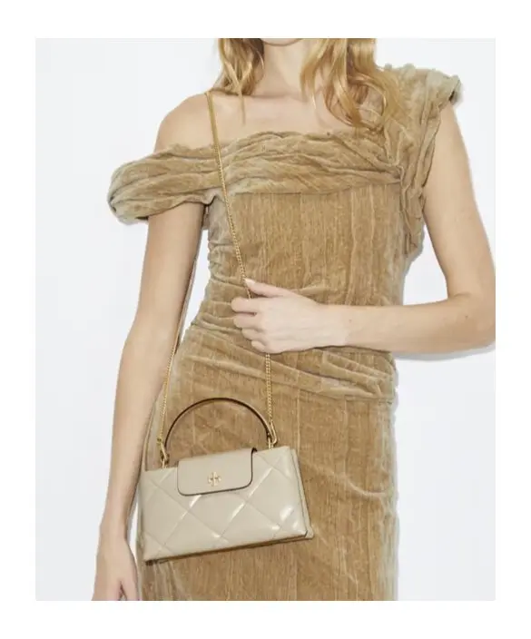 Tory Burch Kira Diamond Quilt Top Handle Bag - Nude