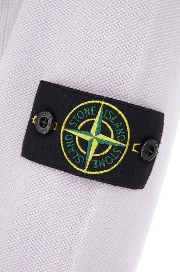 Stone Island Logo Patch Crew Neck Sweater - White