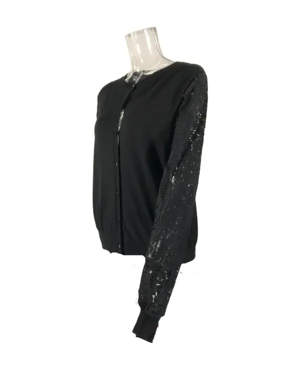 Max Mara Lace Sleeve Logo Cardigan