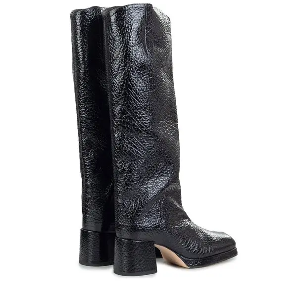 MIISTA Round Toe Block Heel Pull-on Boots