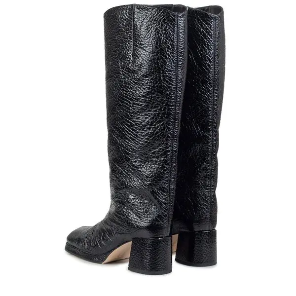 MIISTA Round Toe Block Heel Pull-on Boots