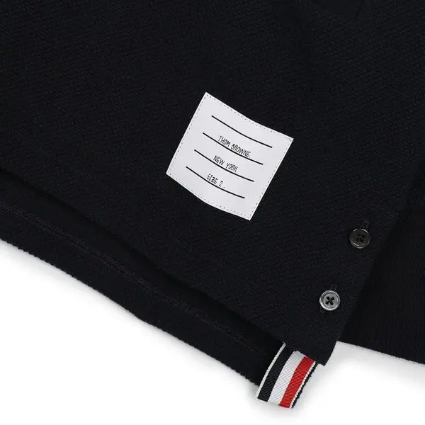 Thom Browne 4-bar Honeycomb Knit V-neck Cardigan