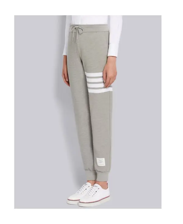 Thom Browne 4-bar Stripe Track Pants - Light Gray