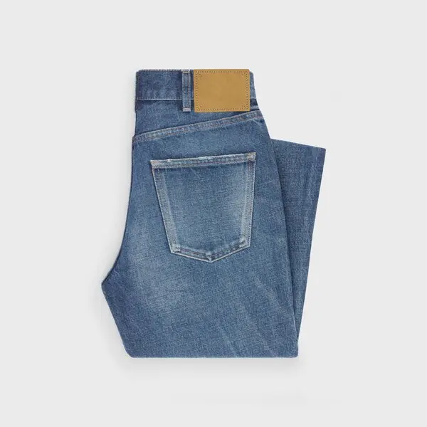 Celine Slim Jeans In Dark Union Wash Denim
