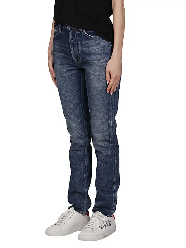 Celine Slim Jeans In Dark Union Wash Denim