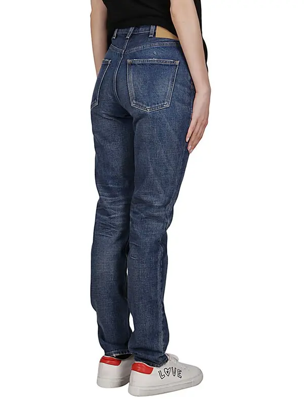 Celine Slim Jeans In Dark Union Wash Denim