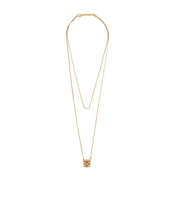 Loewe Anagram Bombe Double-chain Necklace - Gold