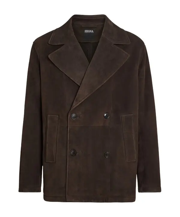 Zegna Shearling Wool Peacoat