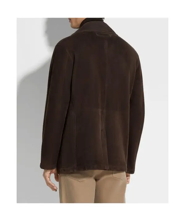Zegna Shearling Wool Peacoat