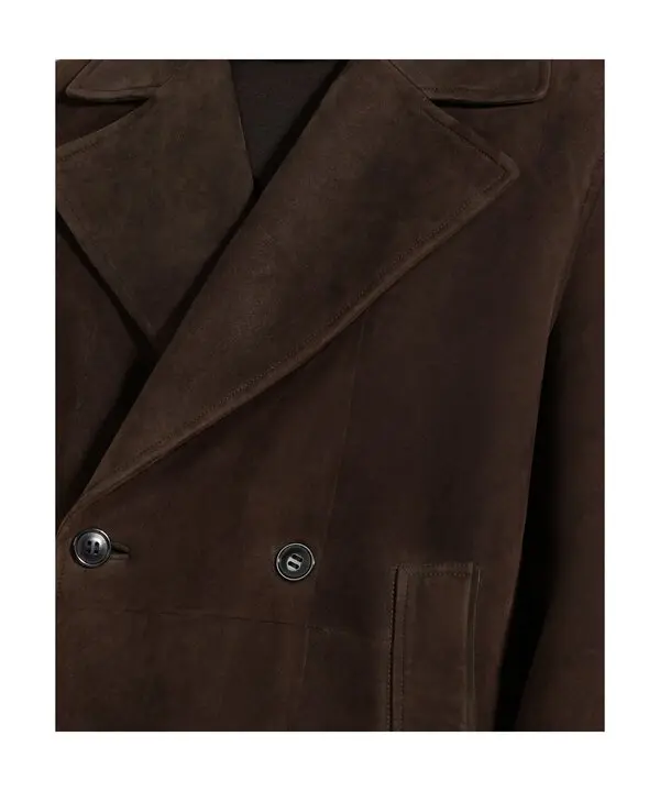 Zegna Shearling Wool Peacoat