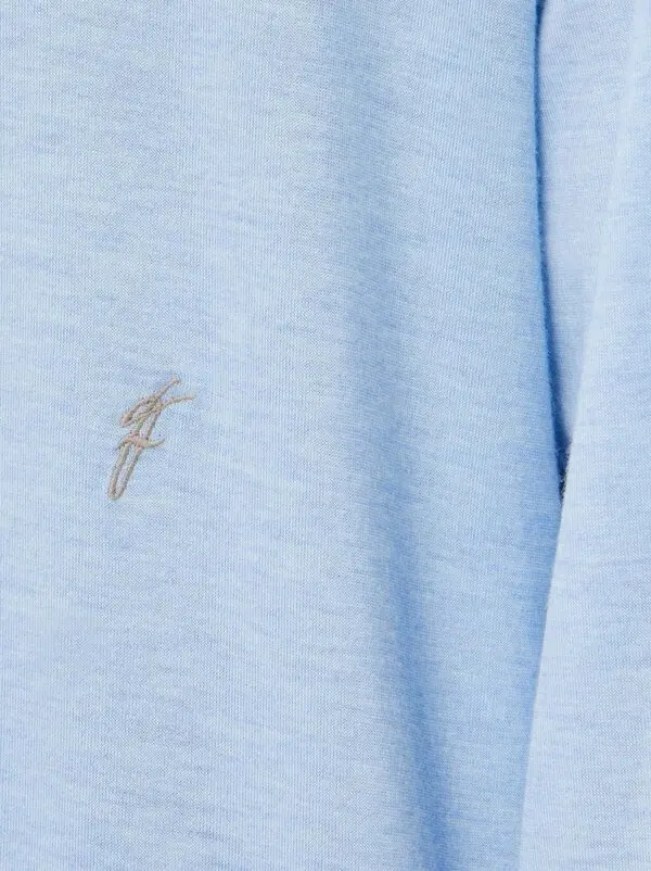 FERRAGAMO Logo-embroidery Long Sleeved Shirt - Blue