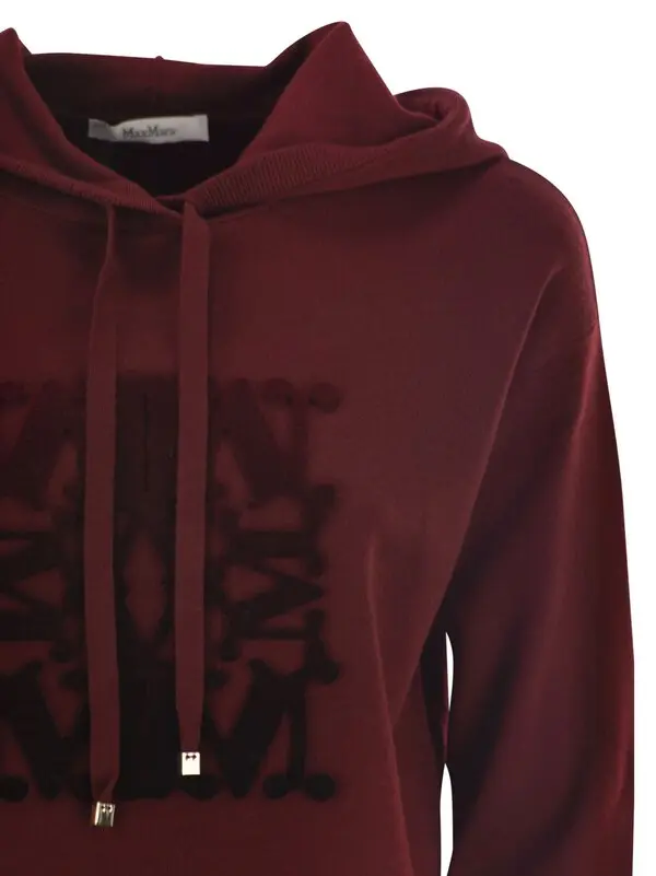 Max Mara Drawstring Knitted Hoodie - Red