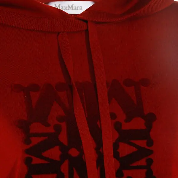 Max Mara Drawstring Knitted Hoodie - Red