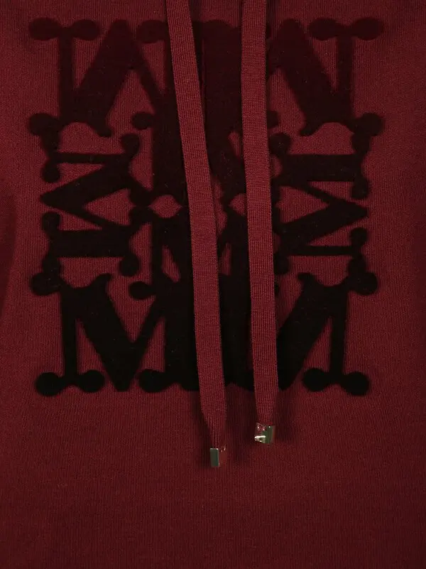 Max Mara Drawstring Knitted Hoodie - Red