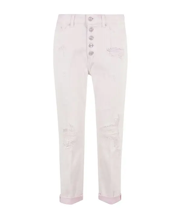 DONDUP Distressed Cuffed Straight Leg Jeans
