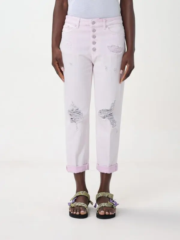DONDUP Distressed Cuffed Straight Leg Jeans