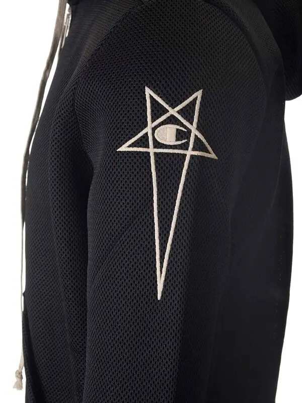 Rick Owens Embroidered Logo Mesh Jacket