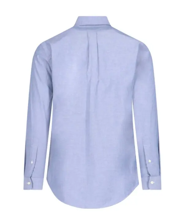Polo Ralph Lauren Logo Embroidered Long-sleeved Shirt - Blue