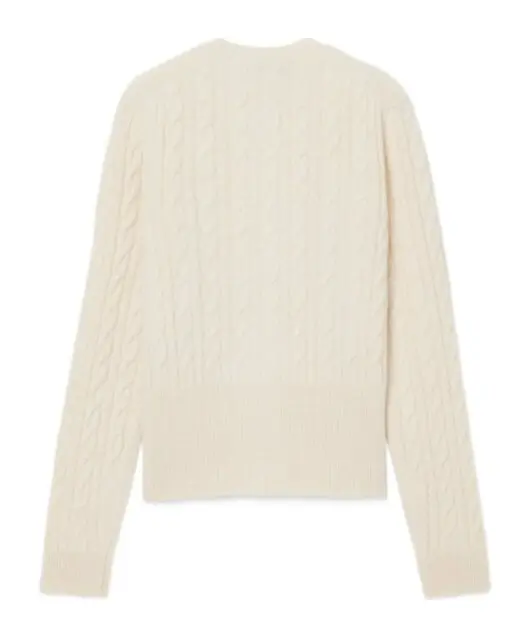 Lacoste Cashmere Cable Knit Cardigan - White