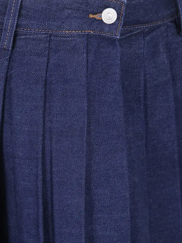 7 For All Mankind Pleated Denim Skirt